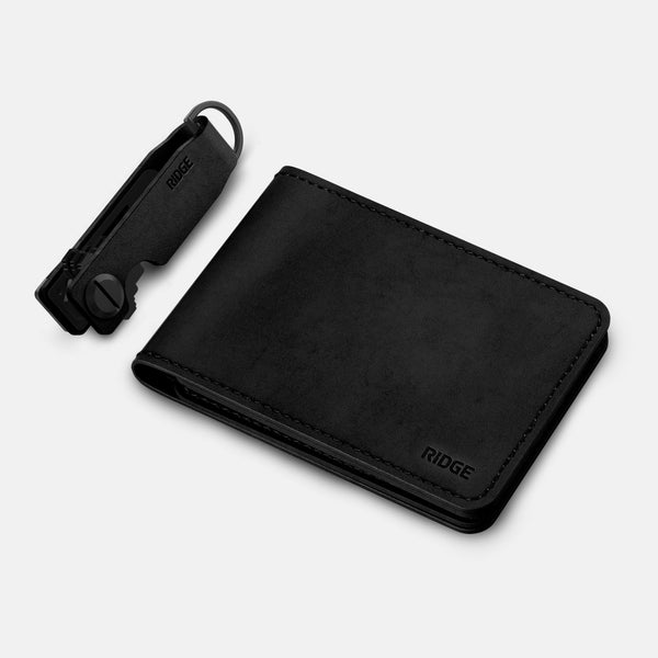 RIDGE | Wallet + KeyCase Kit - Bifold - Midnight Black Leather - Ridge AU